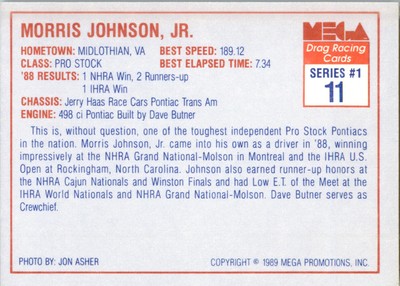 Morris Johnson Jr. – 1989 Mega Drag – #11 – Racing – TCG Bulk Kings