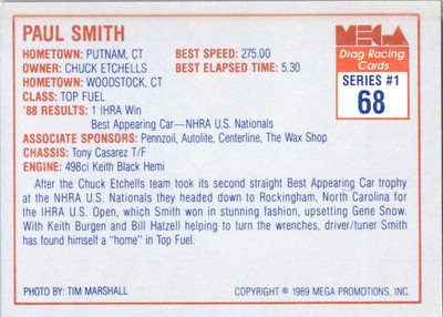 Paul Smith – 1989 Mega Drag – #68 – Racing – TCG Bulk Kings